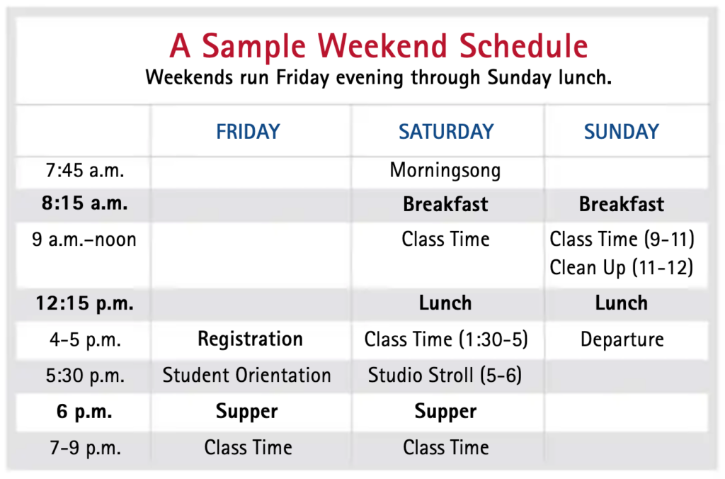 JCCFS | A Typical Week or Weekend